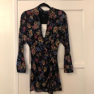 Zara | Pants & Jumpsuits | Zara Printed Wrap Romper | Poshmark